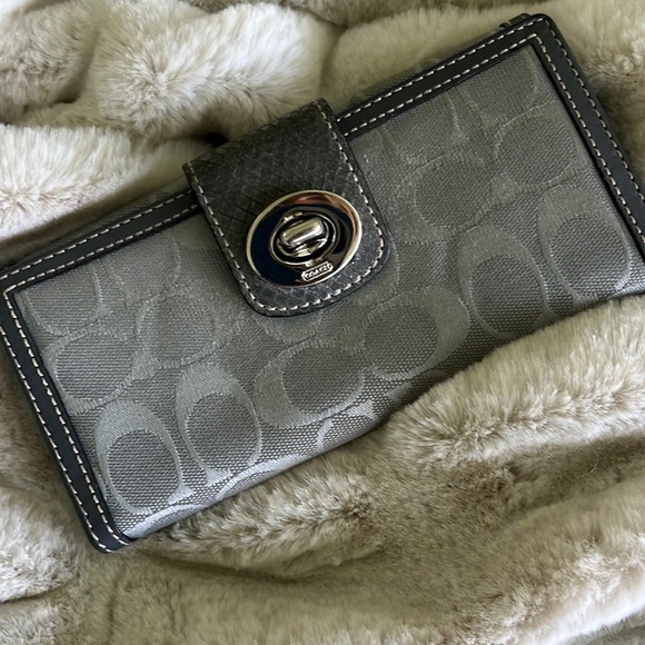 Coach | Bags | Coach Gray Logo Wallet | Poshmark
